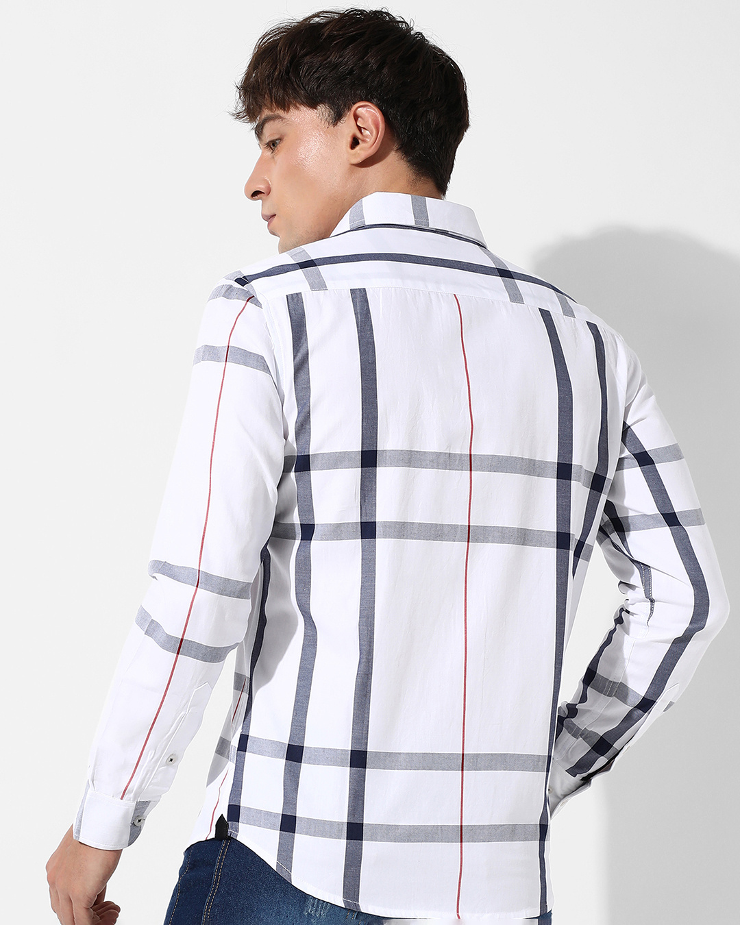 Buy Men's White Checked Shirt Online at Bewakoof
