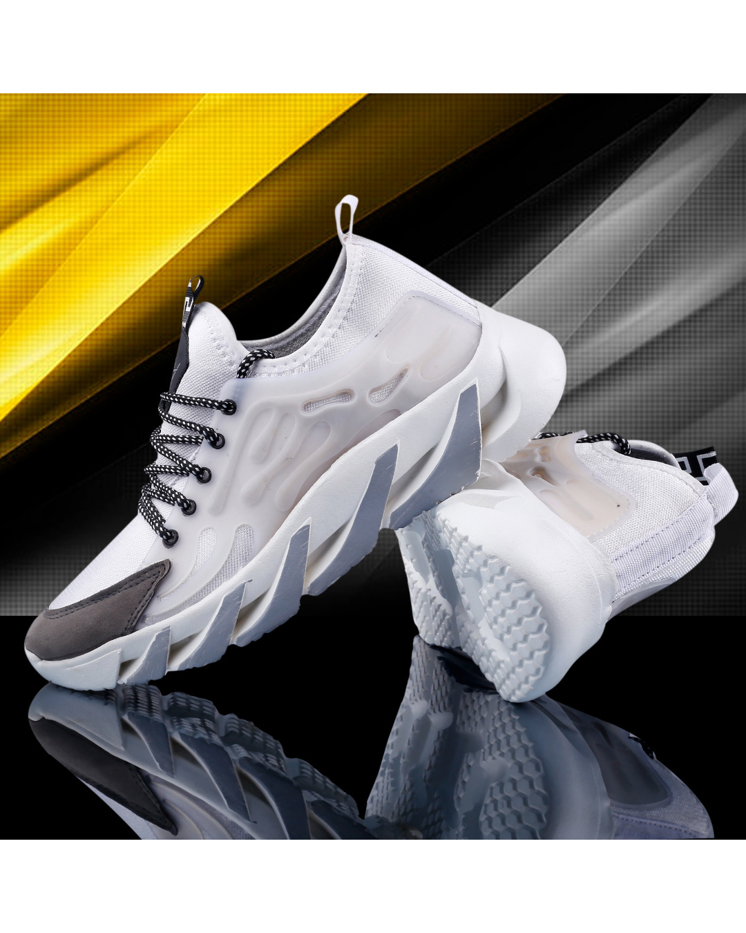 Buy Men's White Color Block Casual Shoes Online in India at Bewakoof