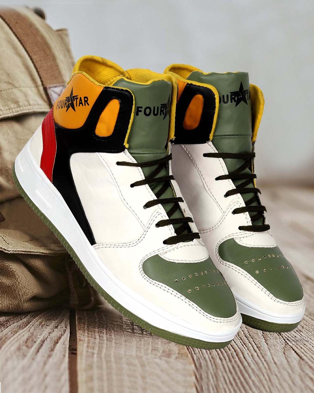 Buy Men's White Color Block Casual Shoes Online in India at Bewakoof