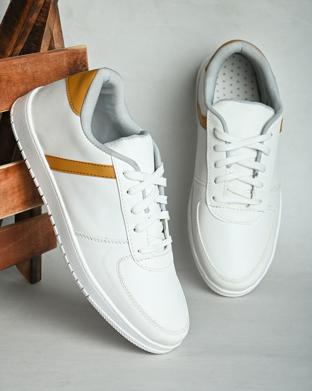 Buy Men's White Color Block Casual Shoes Online in India at Bewakoof