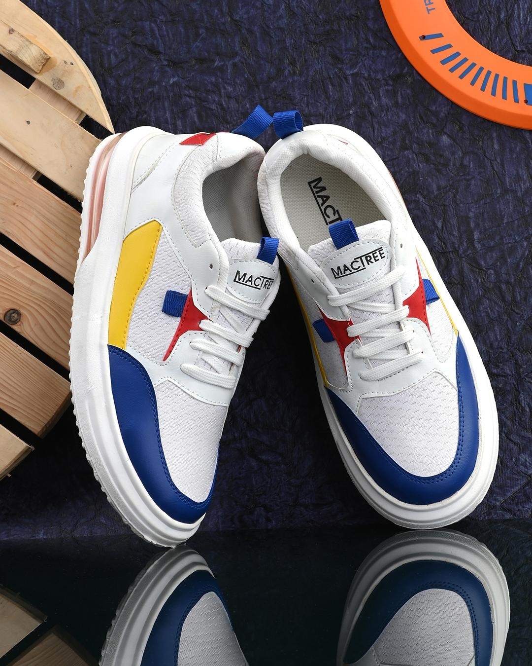 Buy Men's White Color Block Sneakers Online in India at Bewakoof