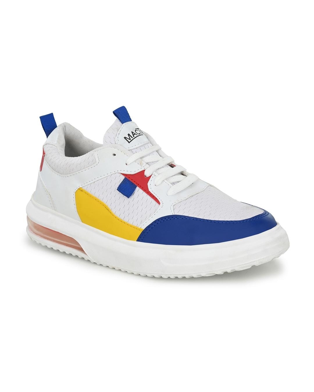 Buy Men's White Color Block Sneakers Online in India at Bewakoof