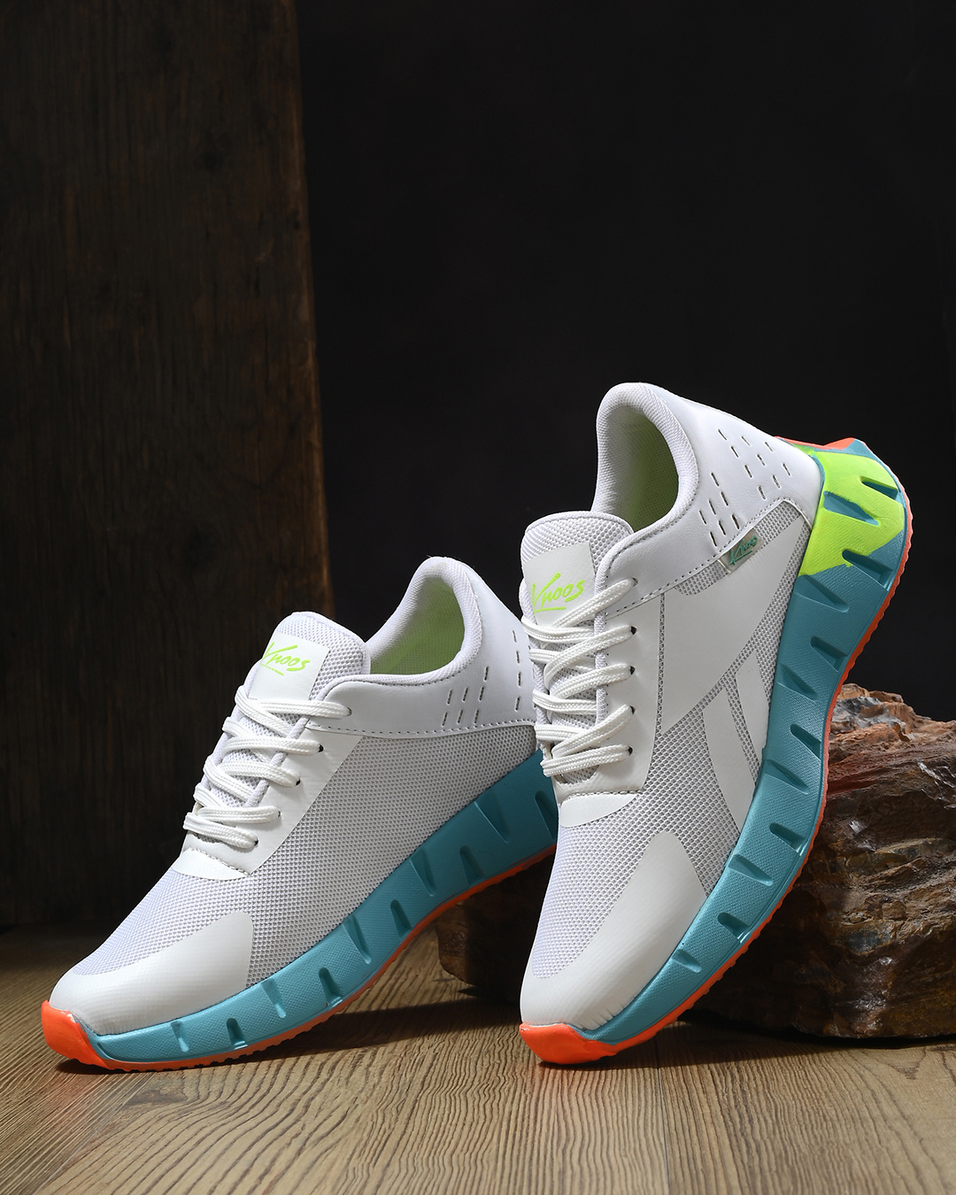 Buy Men's White Color Block Sneakers Online in India at Bewakoof