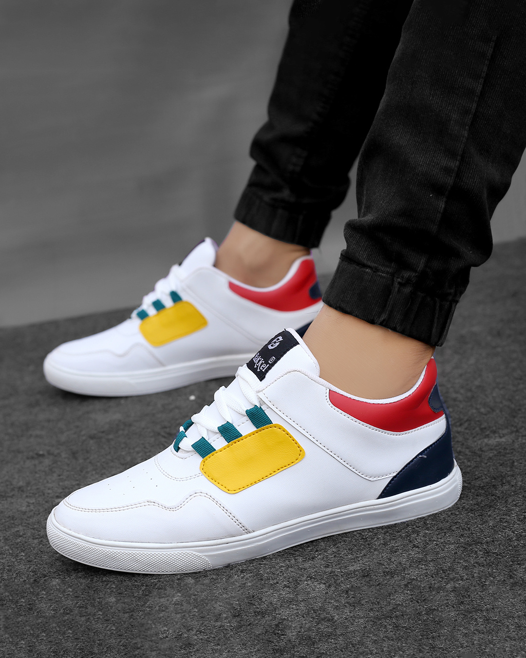 Buy Men's White Color Block Sneakers Online in India at Bewakoof