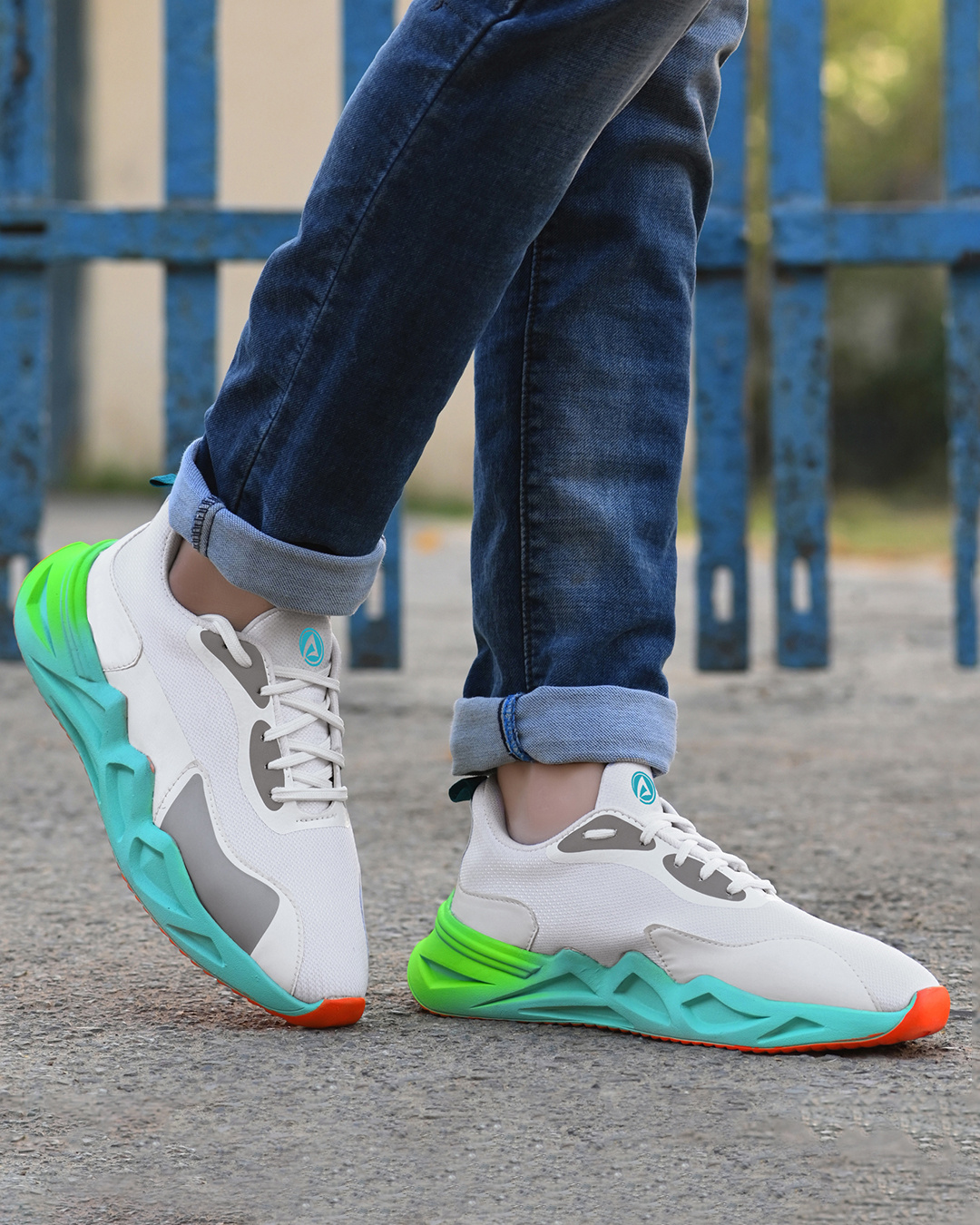 Buy Men's White Color Block Sports Shoes Online in India at Bewakoof