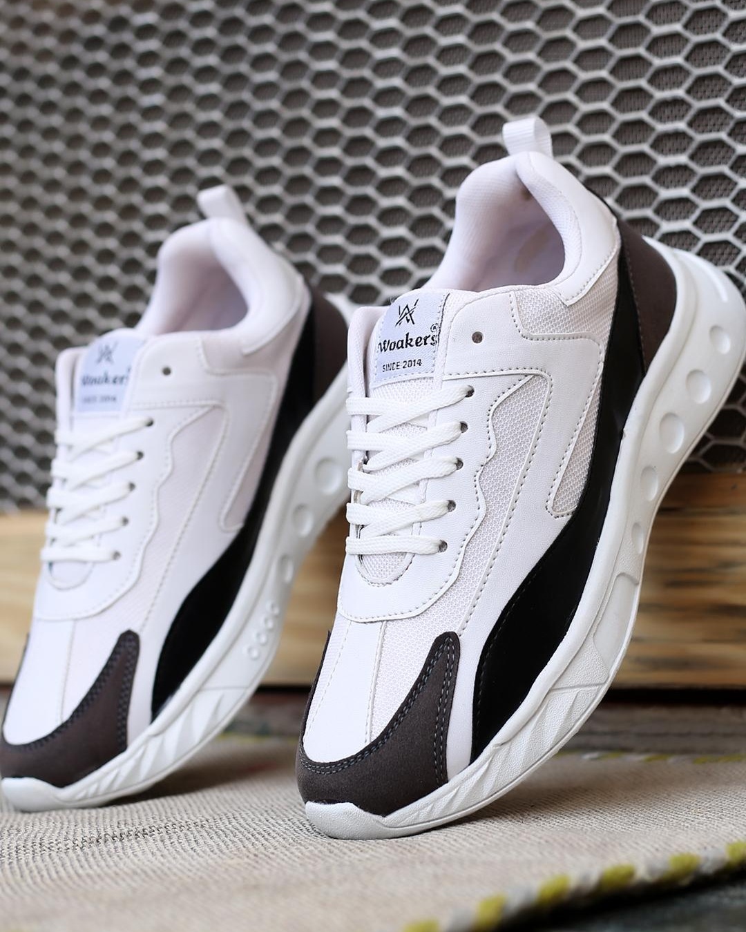 Buy Men's White Color Block Sneakers Online in India at Bewakoof