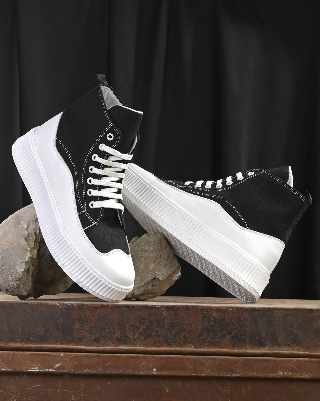 Buy Men's White Color Blocked Chunky Casual Shoes Online in India at ...