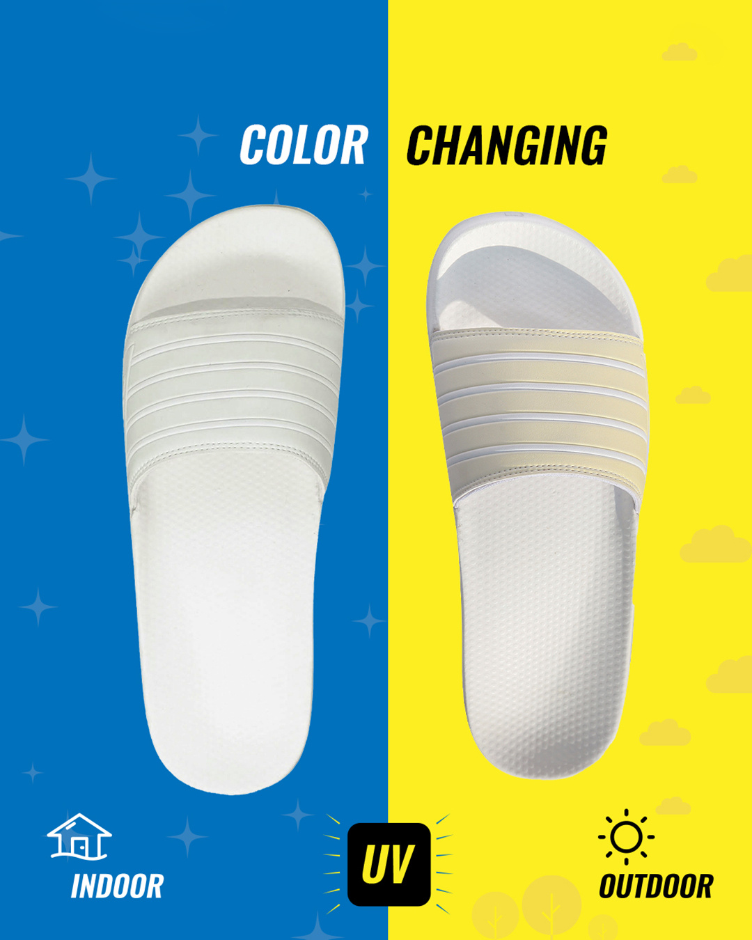 Buy Men's White Color Changing Sliders Online in India at Bewakoof