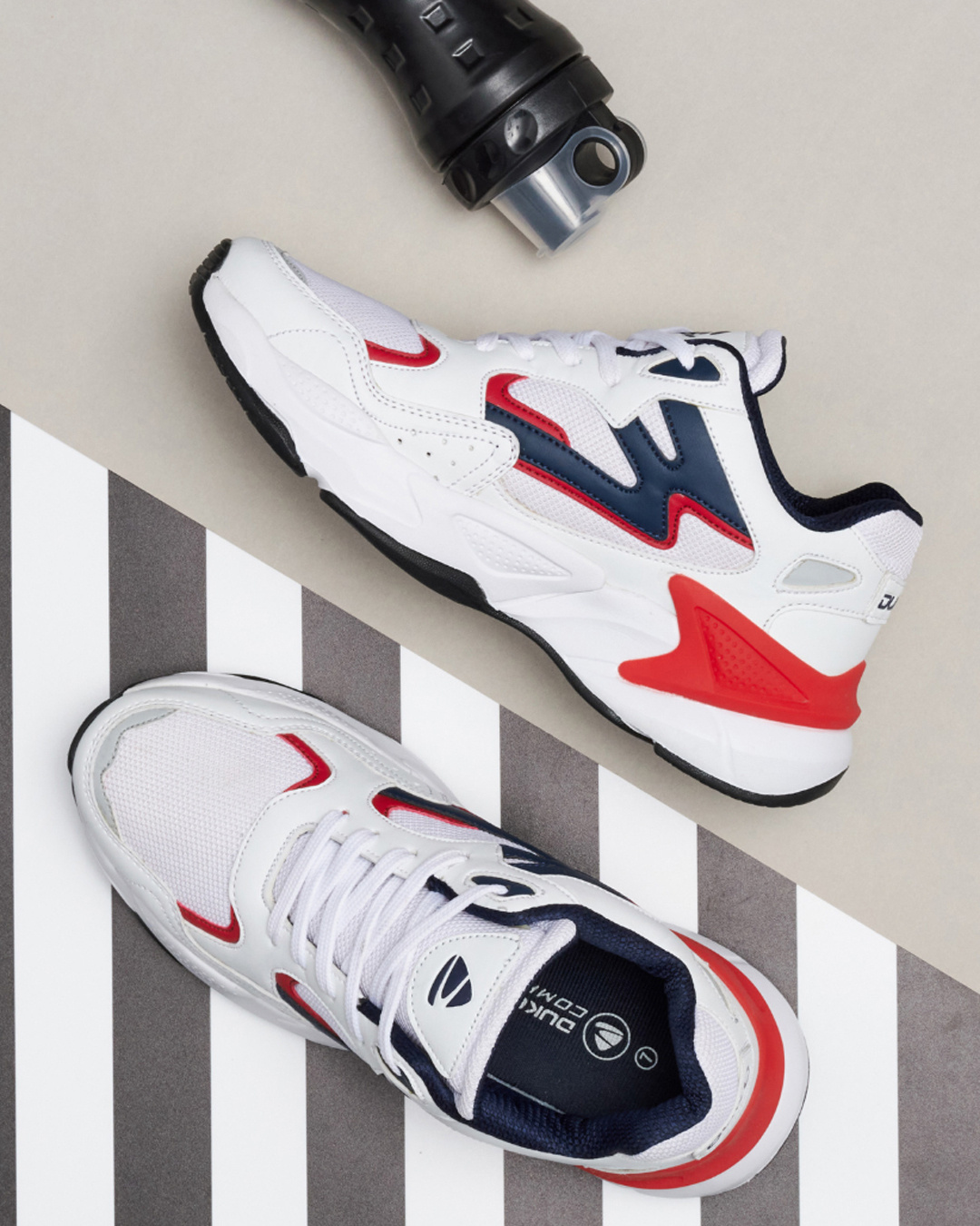 Buy Men's White Colorblock Sports Shoe Online in India at Bewakoof