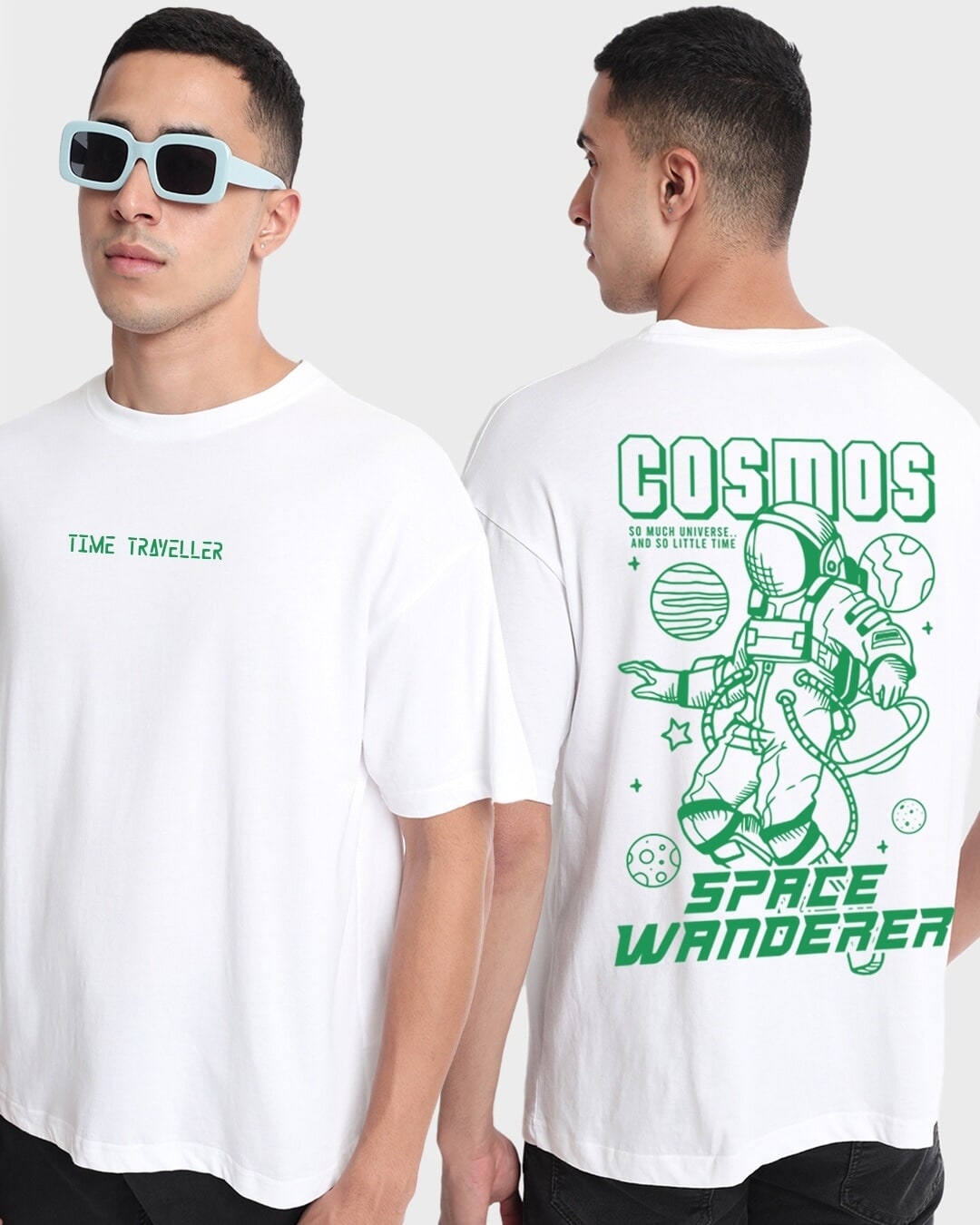 Buy Men's White Cosmos Graphic Printed Oversized T-shirt Online at Bewakoof