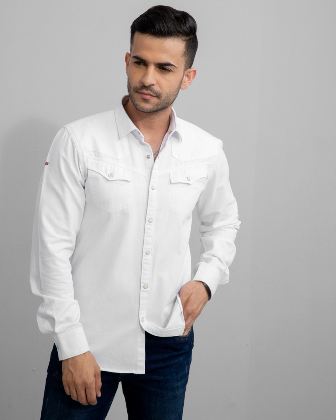 Buy Men's White Cotton Shirt Online at Bewakoof