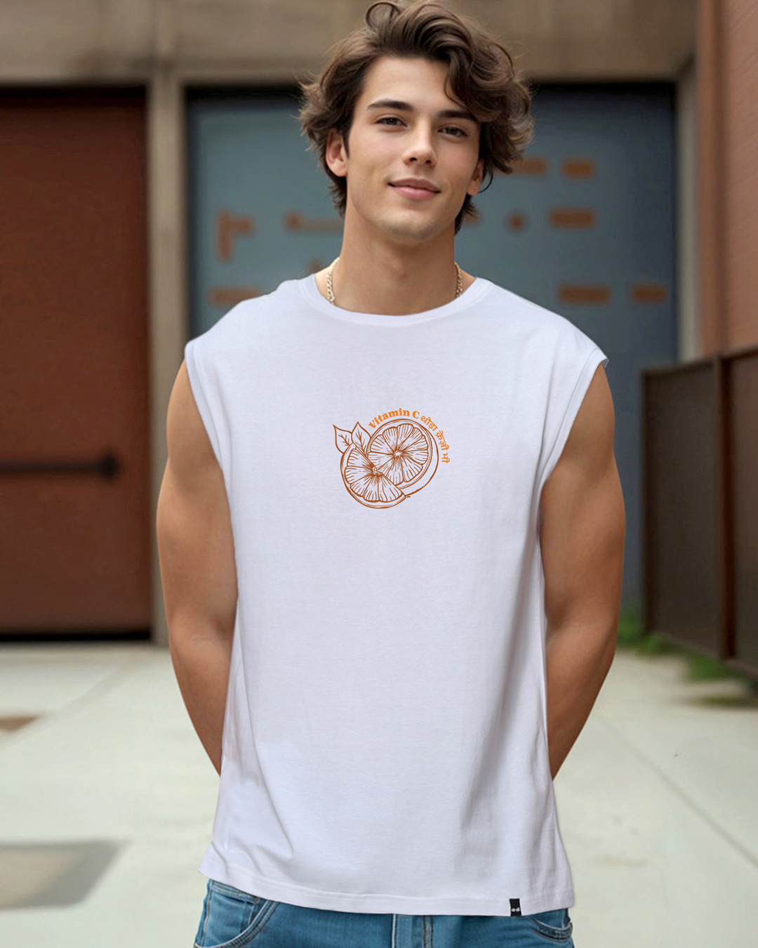 Buy Men's White Crazy Graphic Printed Oversized Vest Online at Bewakoof