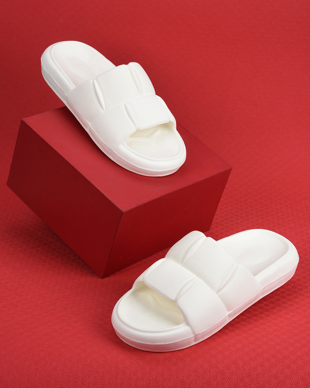 Buy Men's White Cushioned Sliders Online in India at Bewakoof