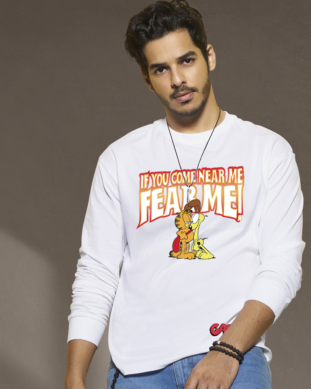 Buy Men's White Fear Me Graphic Printed Oversized T-shirt Online at ...