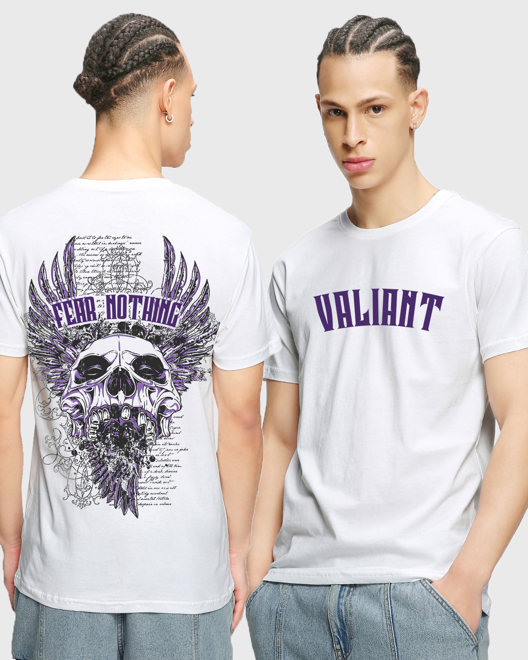 Buy Men's White Fear Nothing Graphic Printed T-shirt Online at Bewakoof