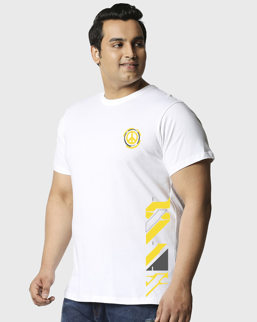 Buy Men's White Funk Peace Graphic Printed Plus Size T-shirt Online at ...