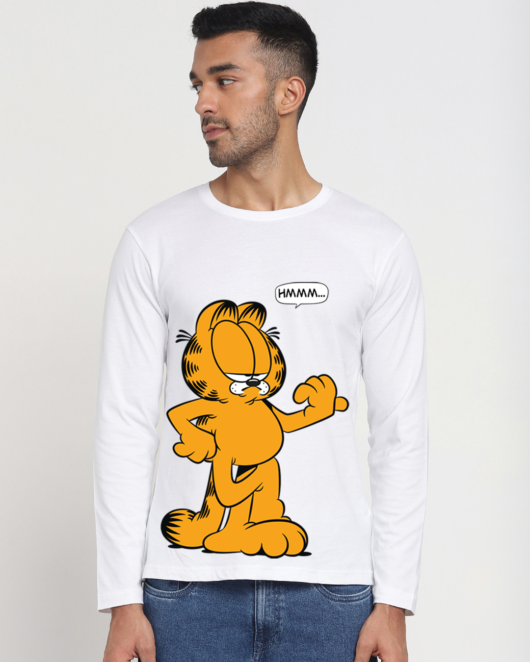 Buy Men's White Garfield Graphic Printed T-shirt Online at Bewakoof