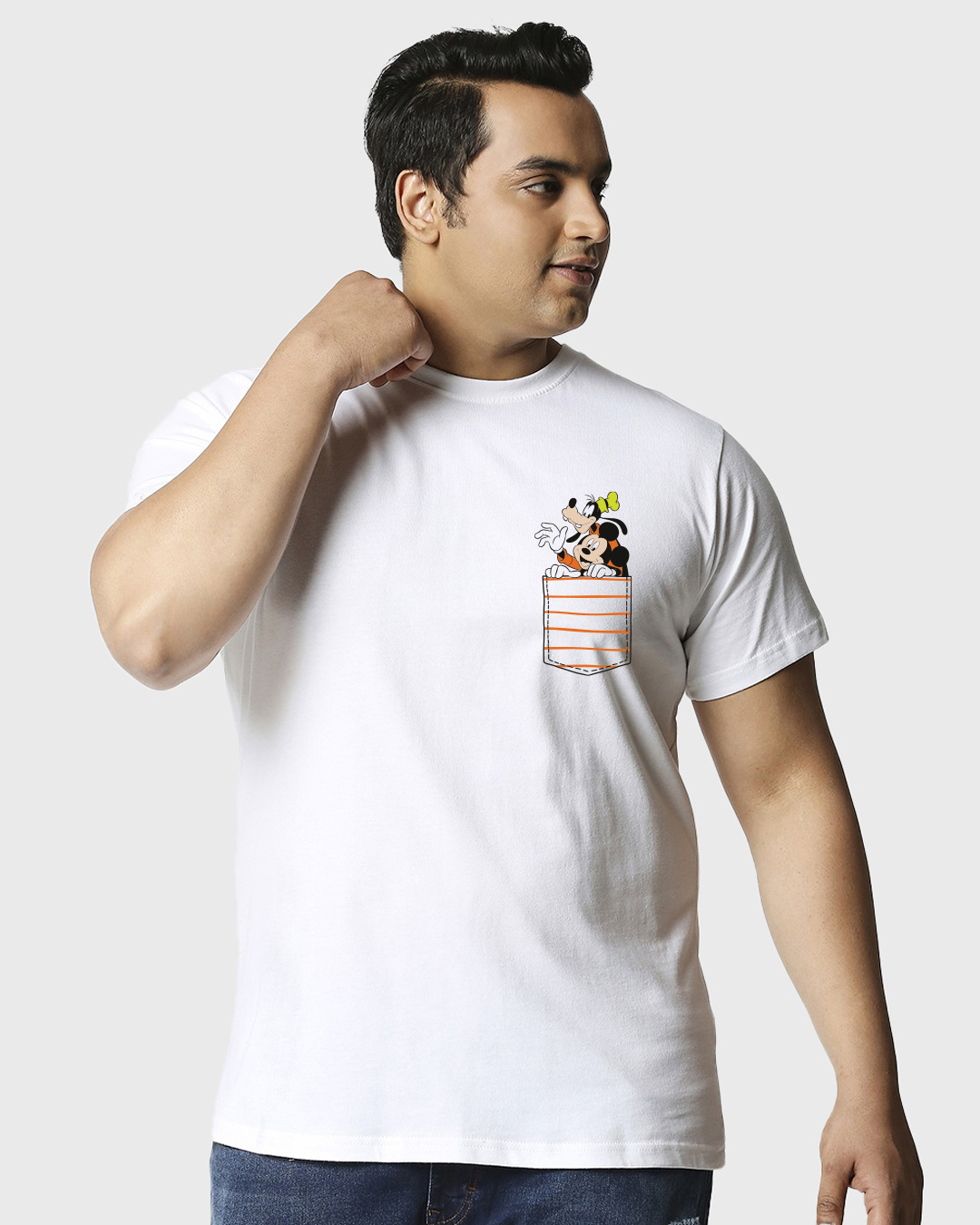 Buy Men's White Goofy Mickey Graphic Printed Plus Size T-shirt Online ... Buy Men's White Goofy Mickey Graphic Printed Plus Size T-shirt Online ...