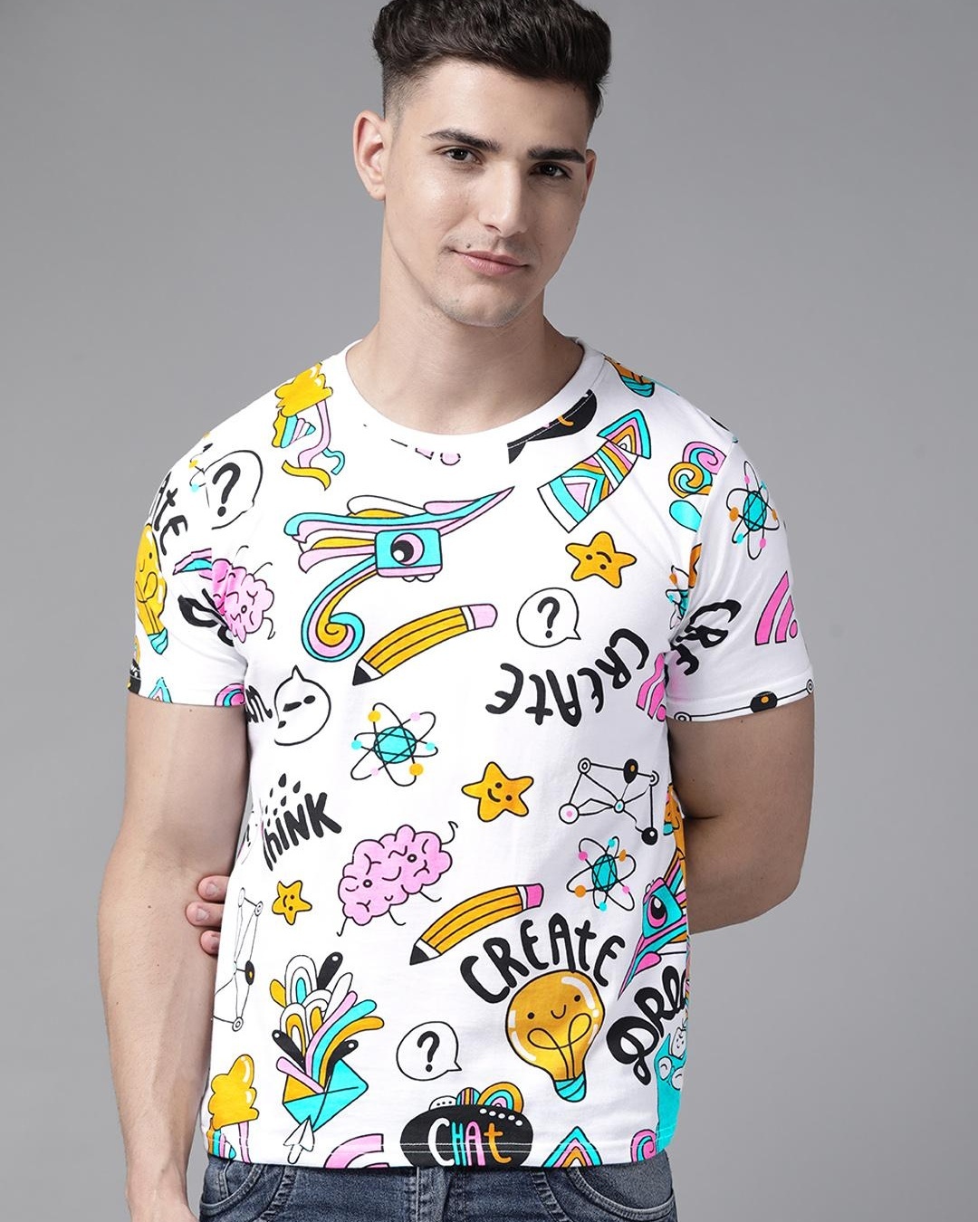 Buy Mens White Graphic Printed T Shirt Online At Bewakoof