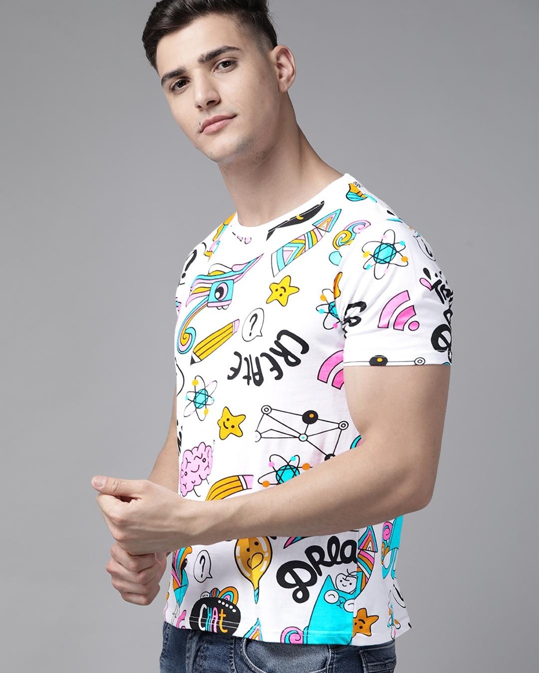 Buy Mens White Graphic Printed T Shirt For Men White Online At Bewakoof