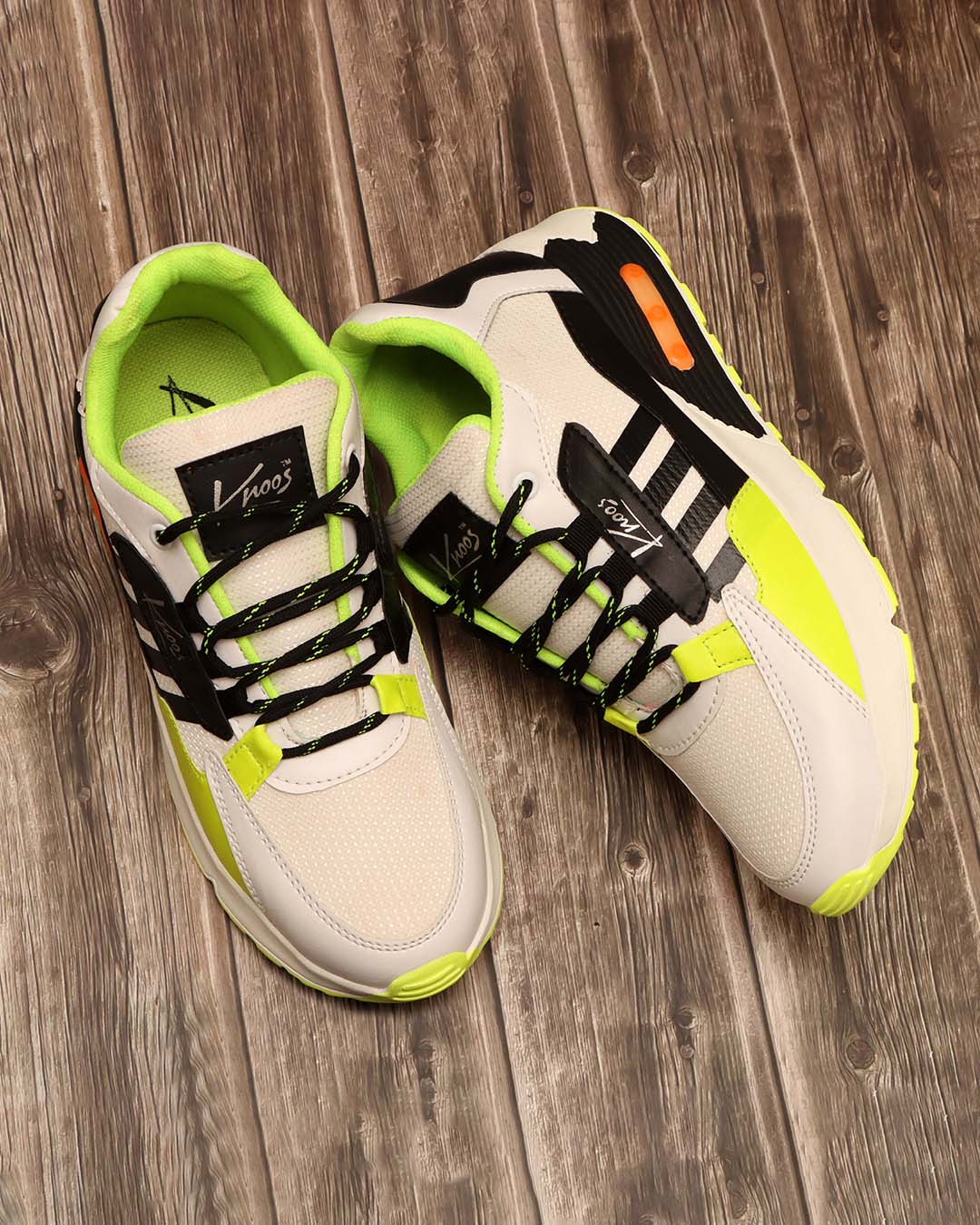 Buy Men's White & Green Color Block Sneakers Online in India at Bewakoof