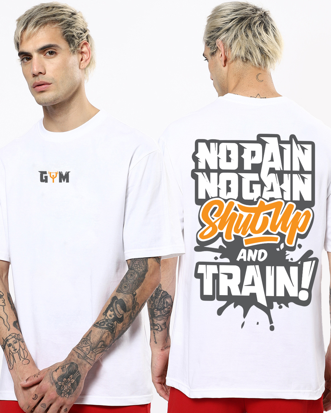 Buy Men's White Heavyweight Typography Oversized T-shirt Online at Bewakoof