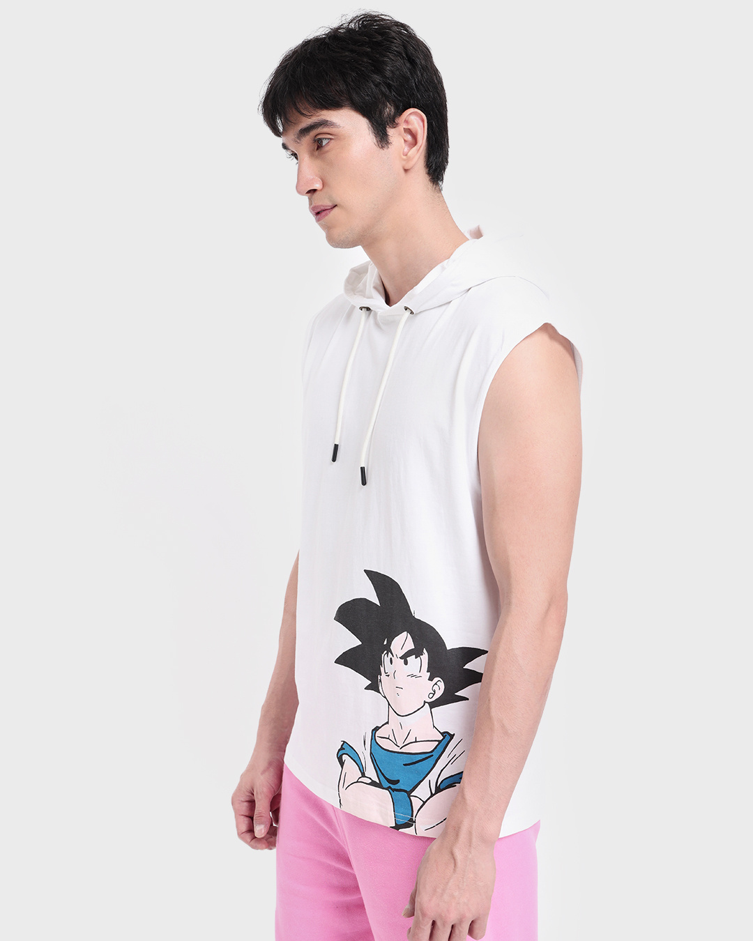 Buy Men's White Anime Graphic Printed Oversized Hooded Vest Online at ...