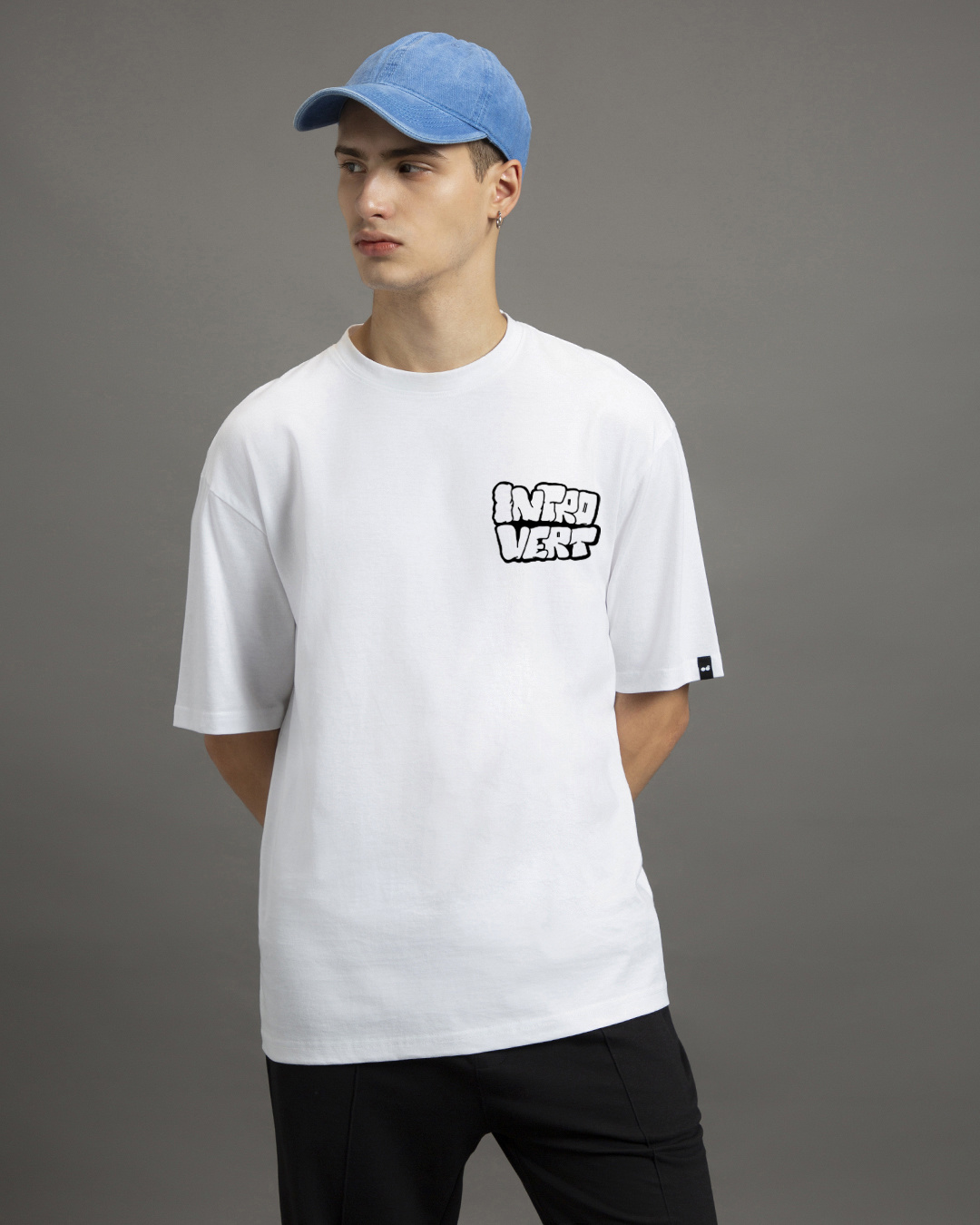 Buy Men's White Introvert Typography Oversized T-shirt Online at Bewakoof