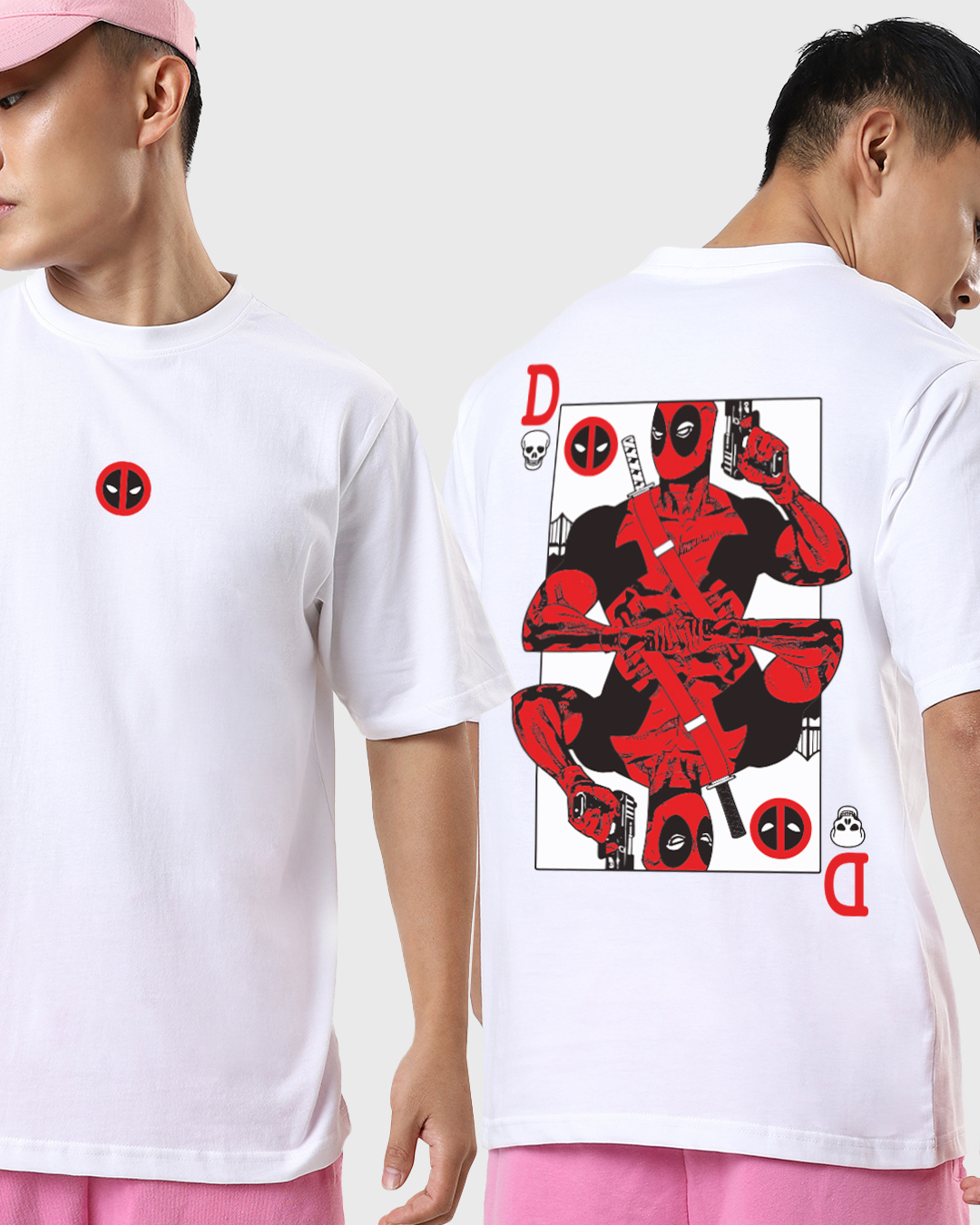 Buy Mens White King Deadpool Graphic Printed Oversized T Shirt Online