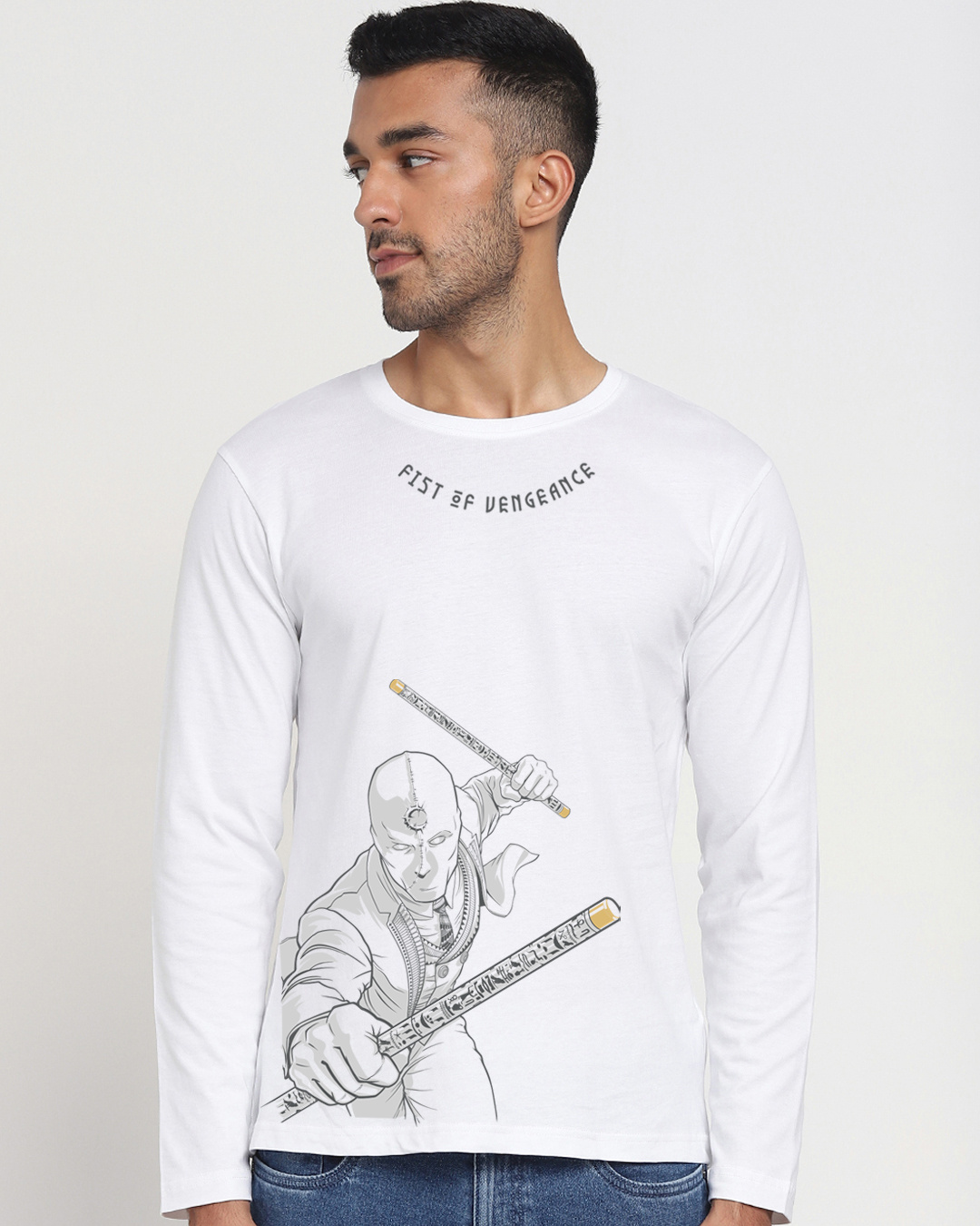 Buy Men's White Mr.Knight T-shirt Online at Bewakoof