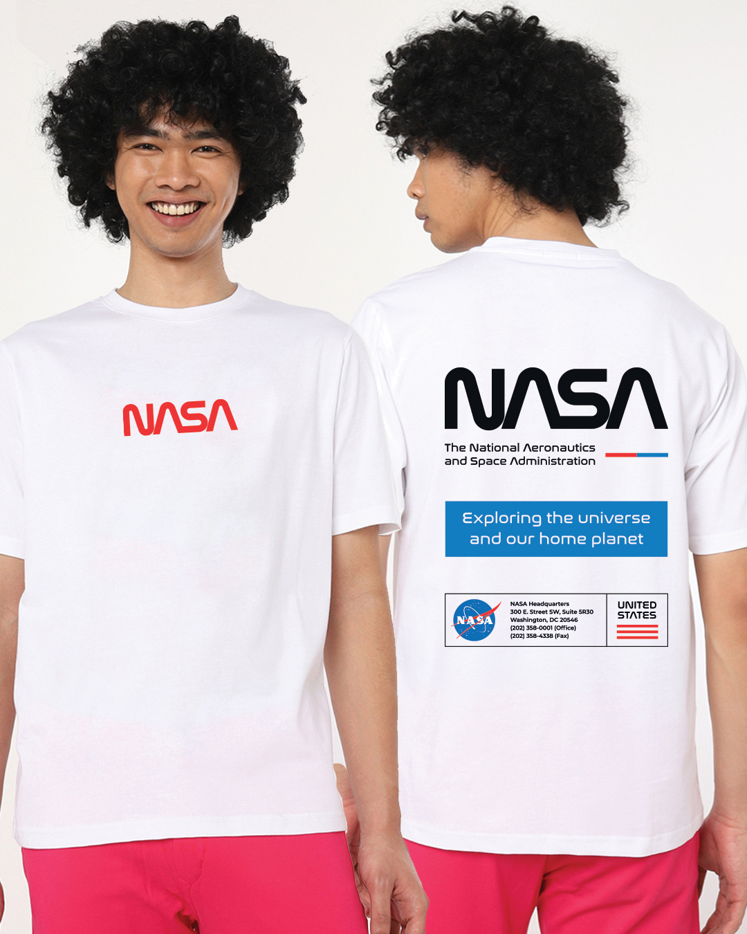 Buy Men's White Nasa Typography T-shirt Online at Bewakoof
