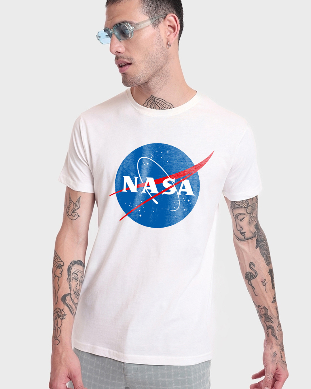 Buy Men's White Nasa Meatball Graphic Printed T-shirt Online at Bewakoof