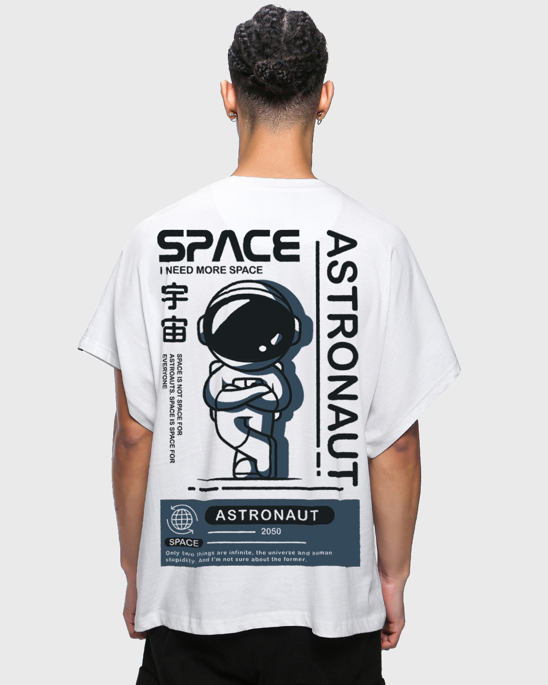 Buy Men's White Need More Space Graphic Printed Super Loose Fit Vest Online at Bewakoof