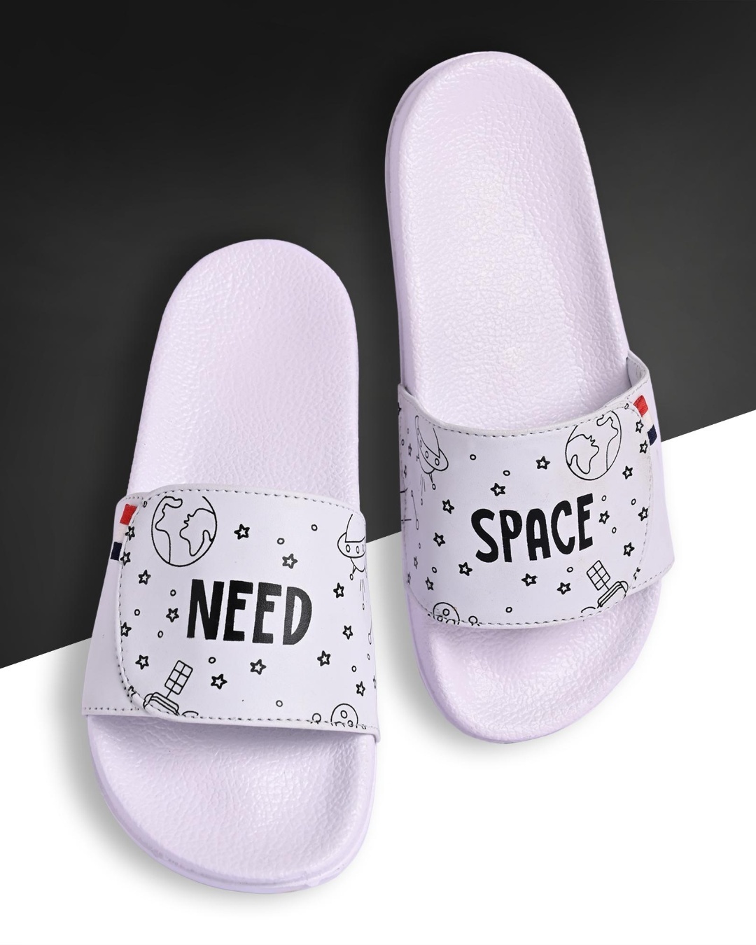 Buy Men's White Printed Sliders Online in India at Bewakoof