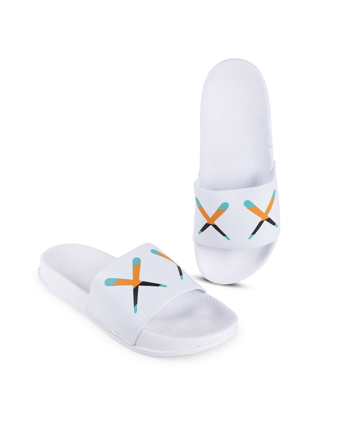 Buy Men's White Printed Sliders Online in India at Bewakoof