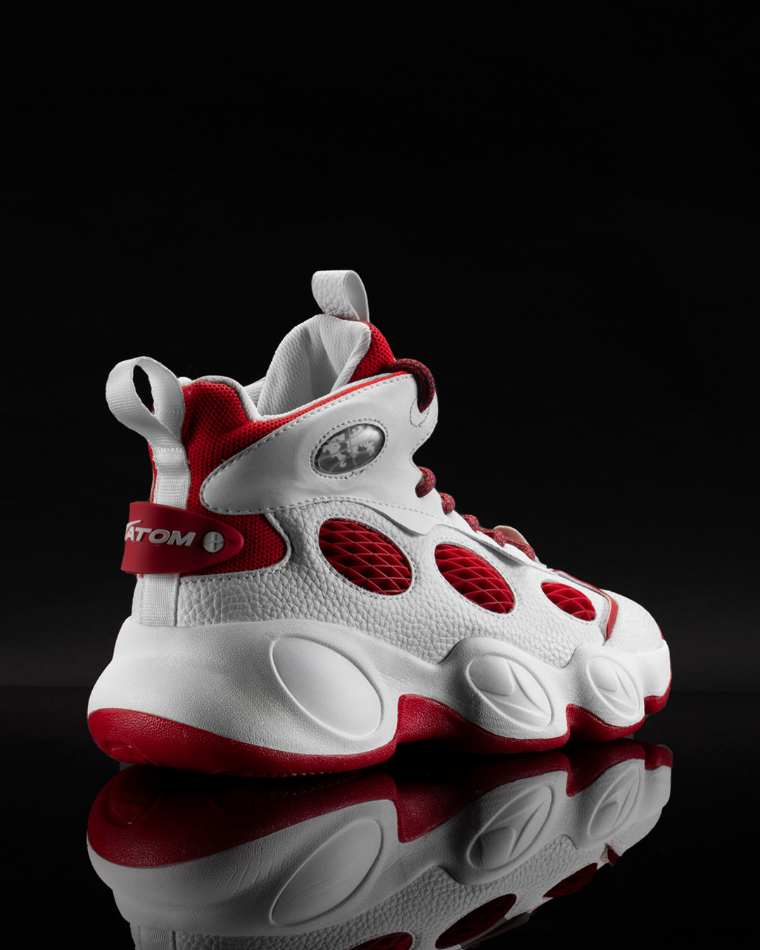 Buy Men's White & Red Color Block High-Top Sneakers Online in India at ...