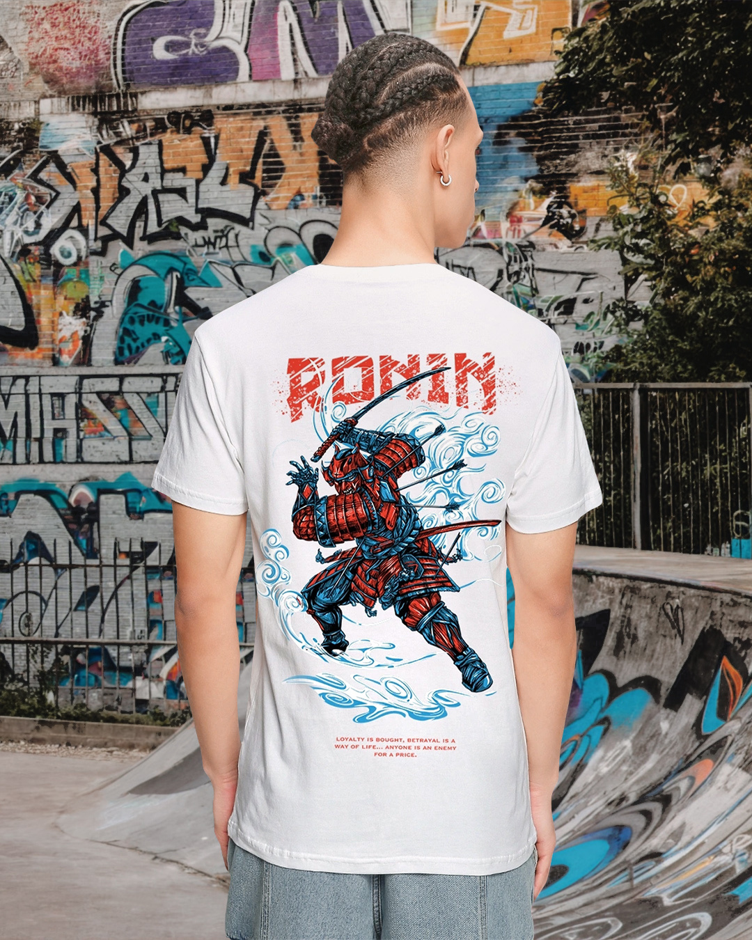 Buy Men's White Ronin Graphic Printed T-shirt Online at Bewakoof