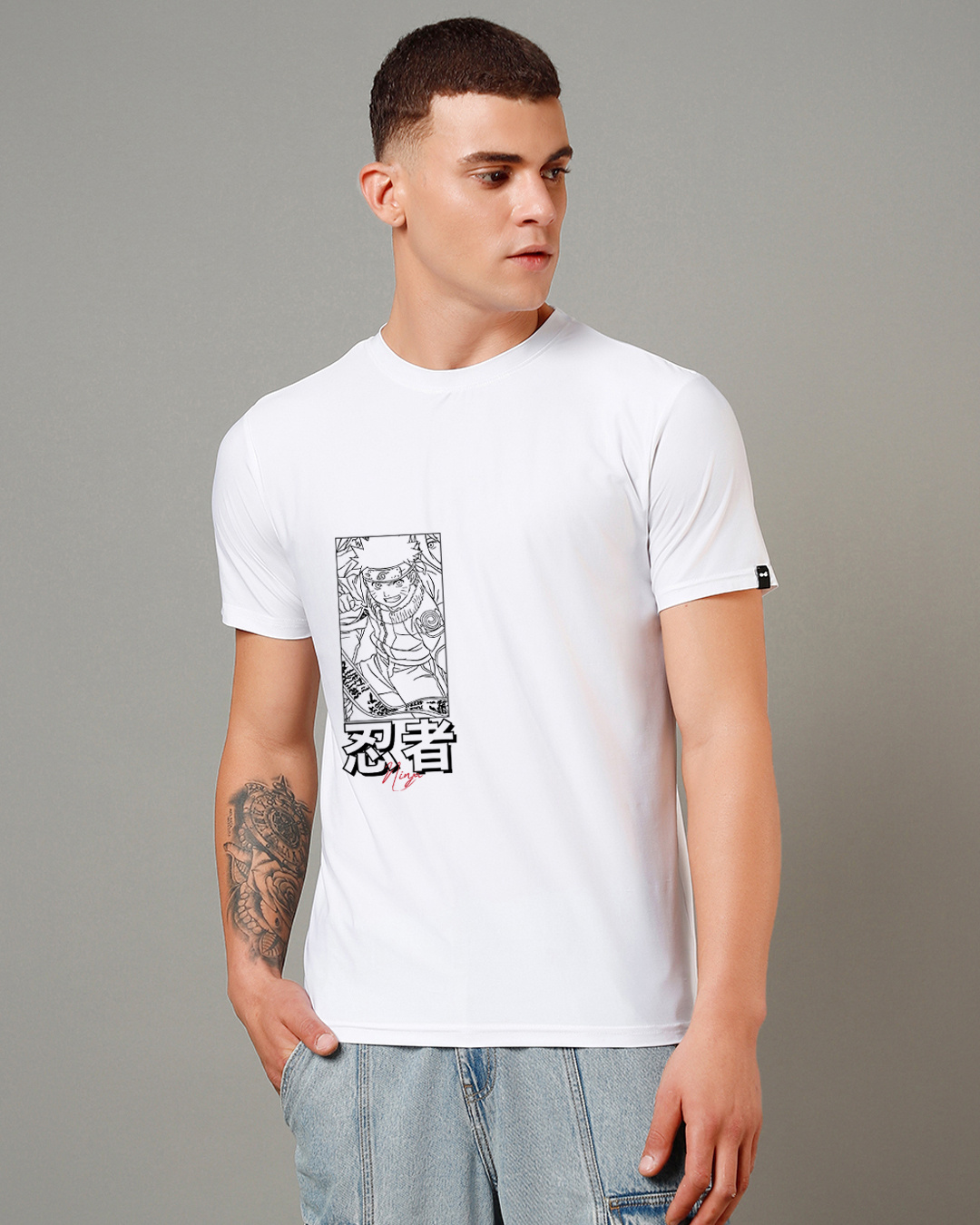 Buy Men's White Shinobi Graphic Printed T-shirt Online at Bewakoof