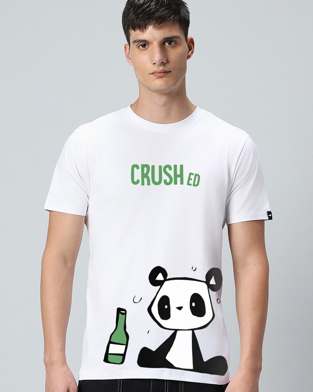 Buy Men's White Single Panda Graphic Printed T-shirt Online at Bewakoof