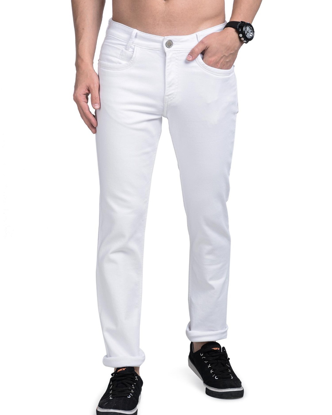 Buy Men's White Slim Fit Jeans Online at Bewakoof