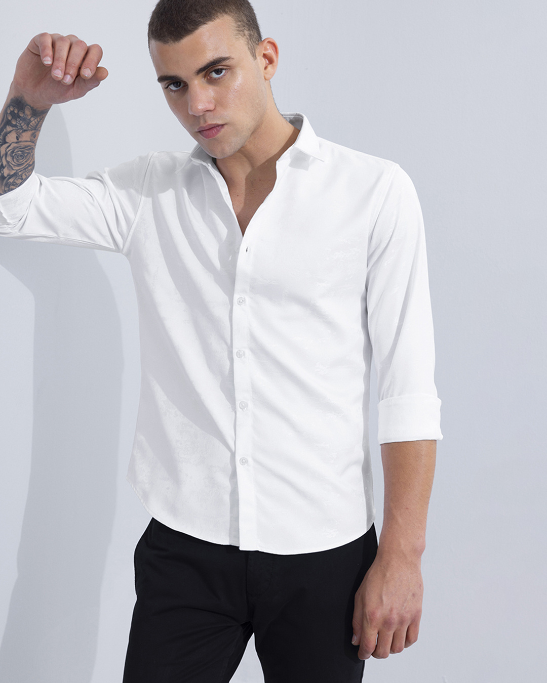 Buy Men's White Slim Fit Shirt Online at Bewakoof