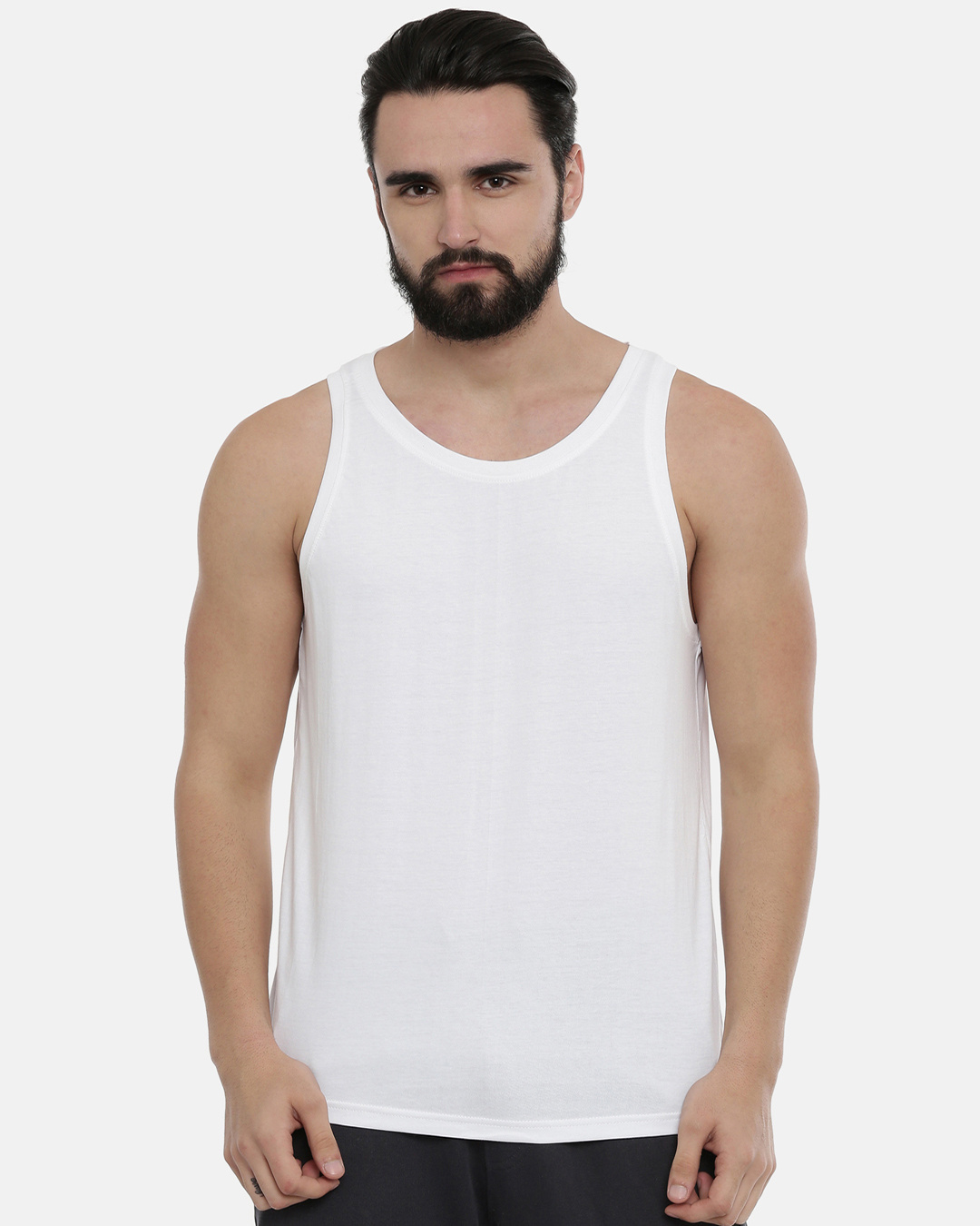 Buy Men's White Slim Fit Vest Online at Bewakoof