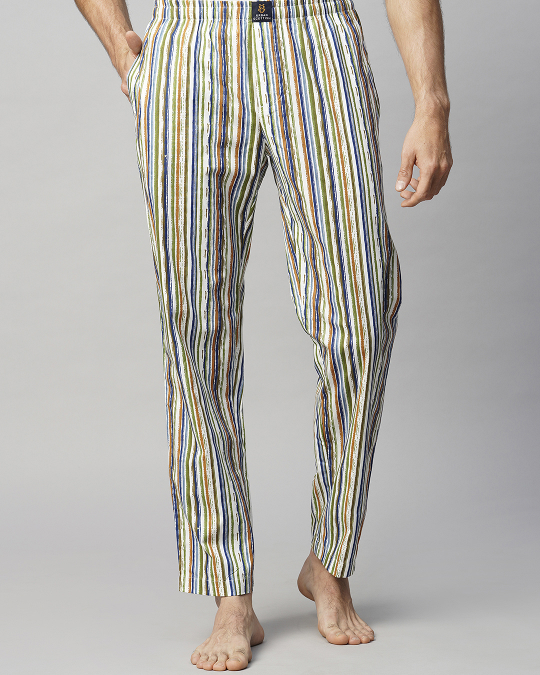 Buy Men's White Striped Pyjamas Online in India at Bewakoof