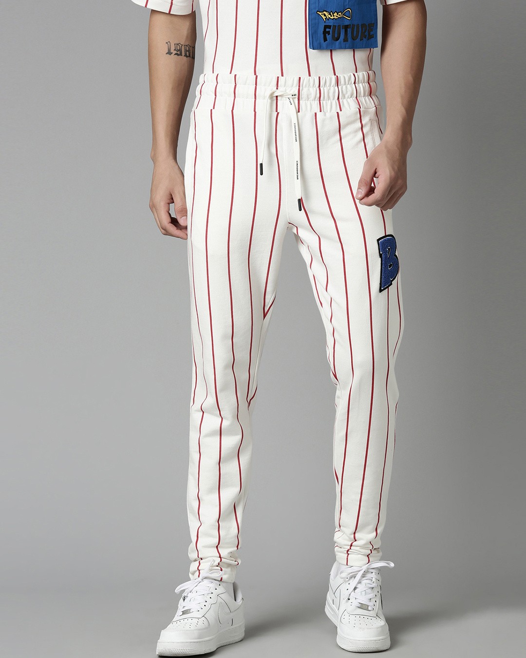 Buy Men's White Striped Track Pants Online at Bewakoof