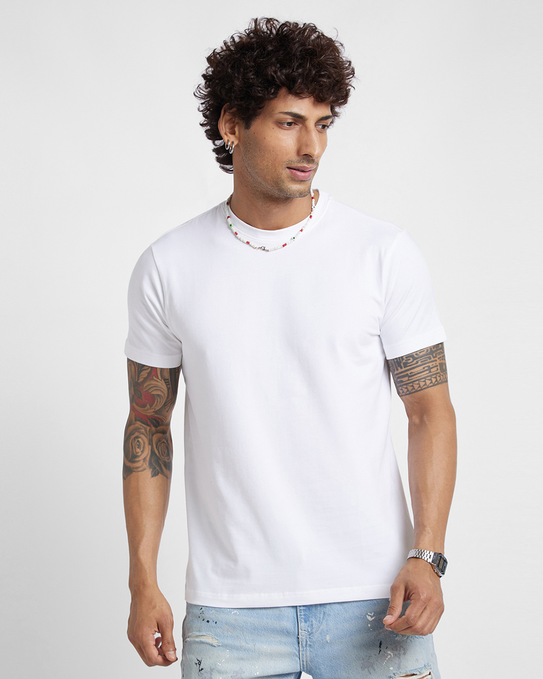 Buy Men's White T-shirt Online at Bewakoof