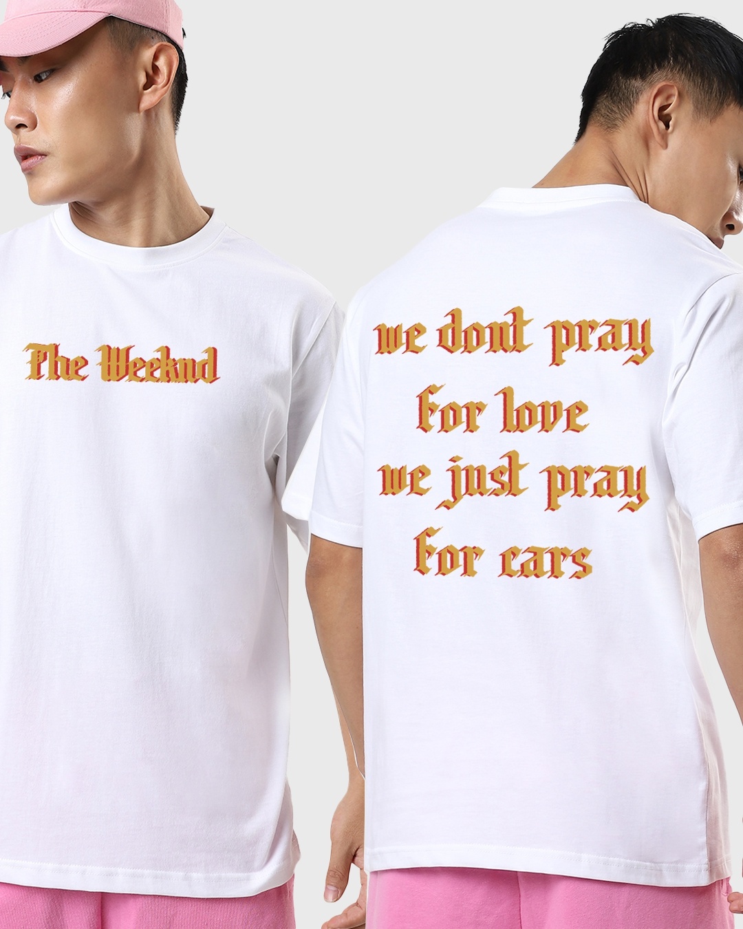 Buy Men's White The Weeknd Typography Oversized T-shirt Online at Bewakoof