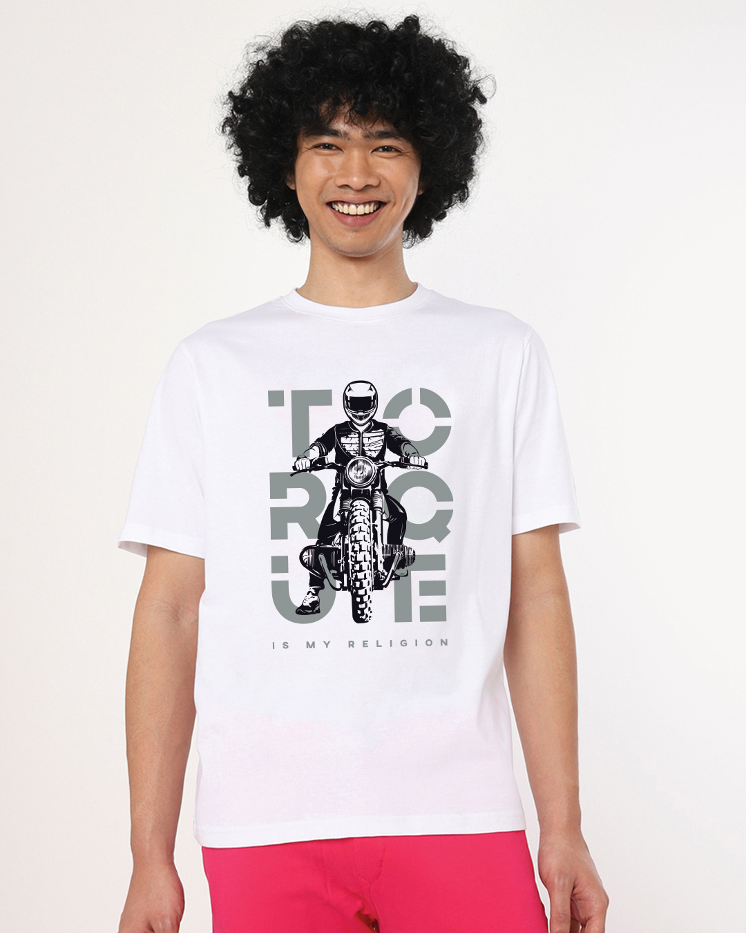 Buy Mens White Torque Graphic Printed Oversized T Shirt For Men White