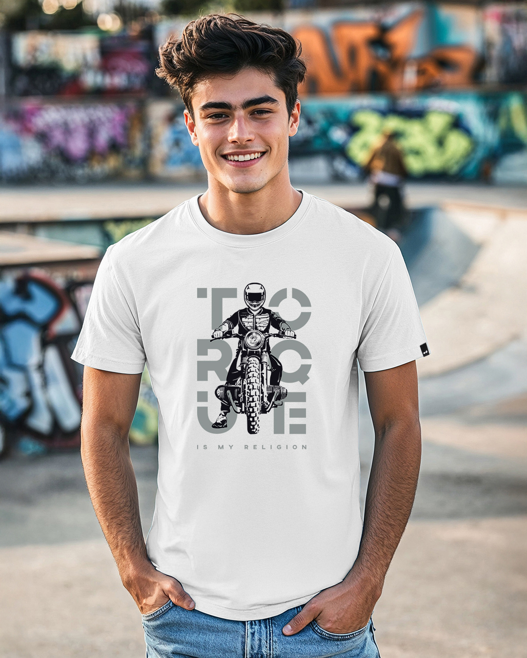 Buy Men's White Torque Graphic Printed T-shirt Online at Bewakoof