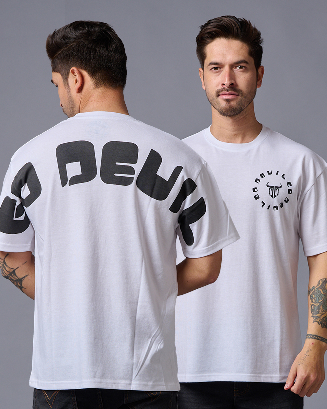 Buy Men's White Typography Oversized T-shirt for Men White Online at Bewakoof