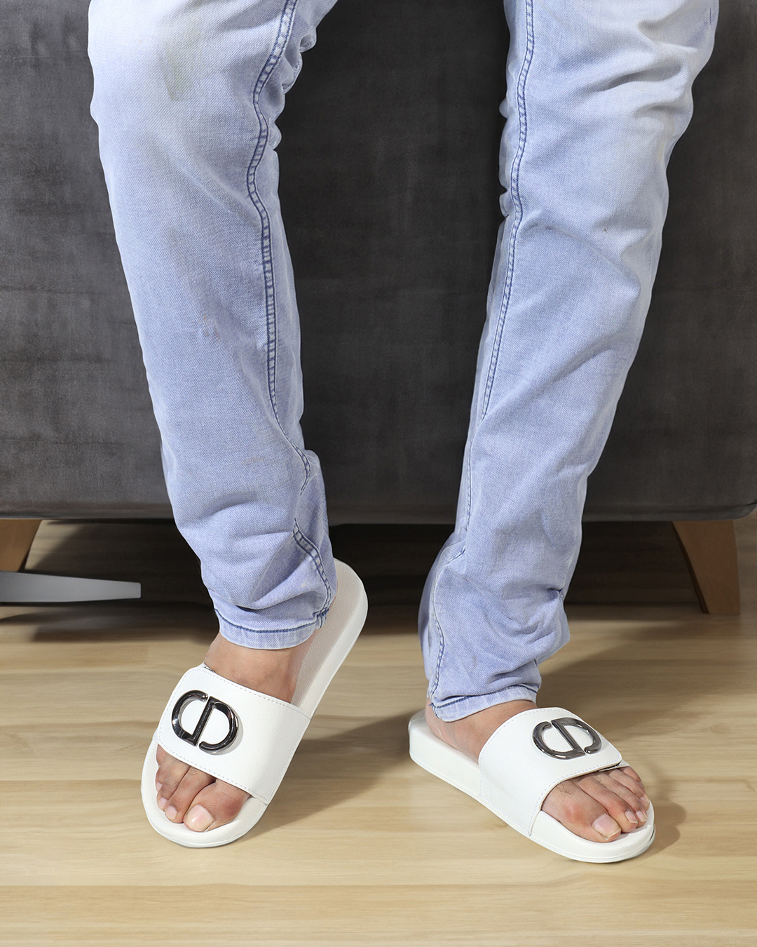 Buy Men's White Velcro Sliders Online in India at Bewakoof